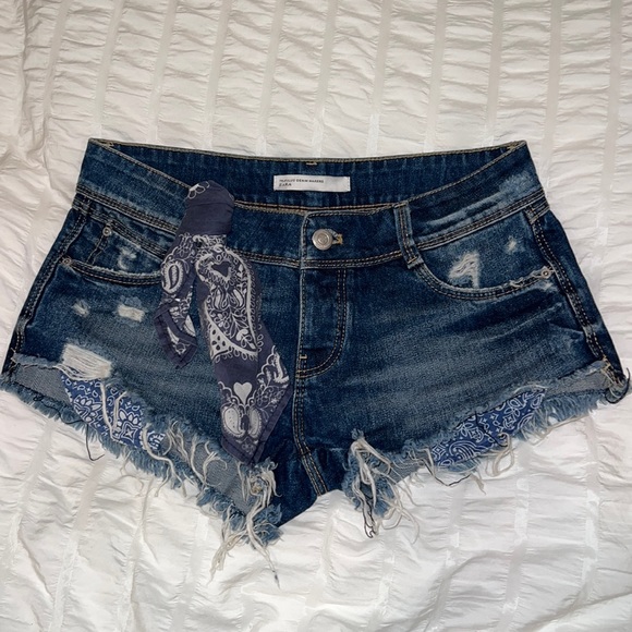 Zara | Shorts | Zara Low Rise Ripped Denim Shorts | Poshmark